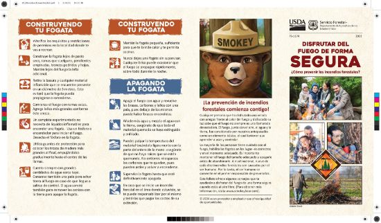 National Symbols Cache. Outdoor Fire Safety Brochures - Spanish